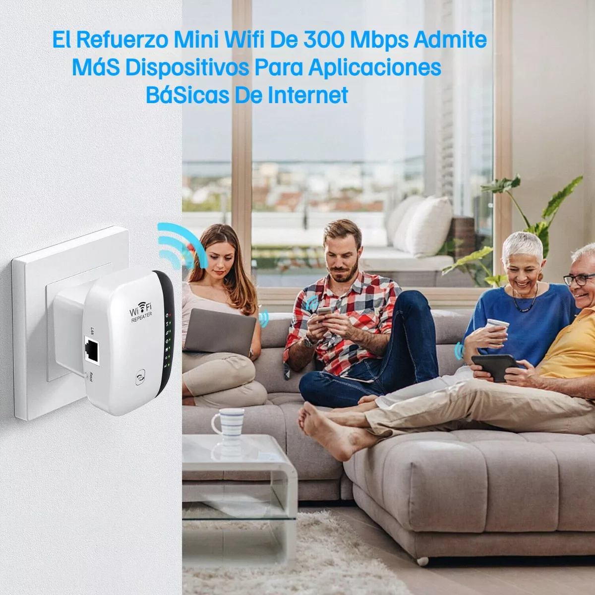 Repetidor Y Extendedor De Señal Wifi Wireless Señal Wifi Blanco/Negro