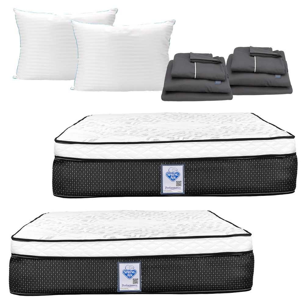 Set de 2 Colchones King Size Spring Air Armstrong Con Almohadas Royal y ...