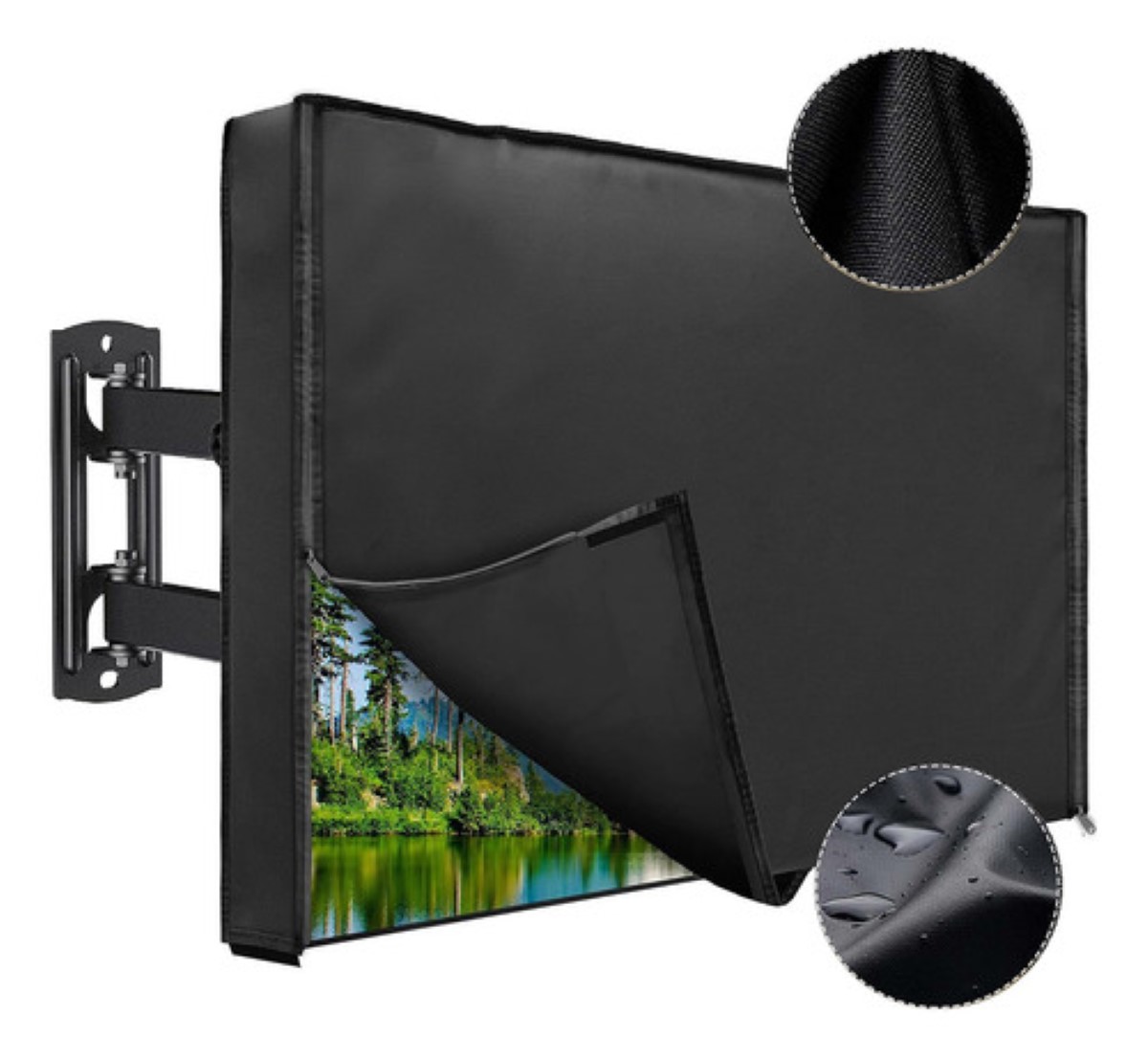 Impermeable Protector De Pantalla Tv Con Cremallera 65-70 negro