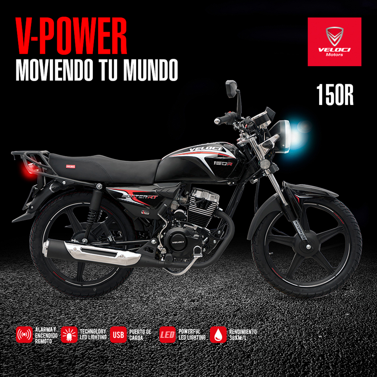 Moto Veloci Boxter Rt2 150cc Negro 2022