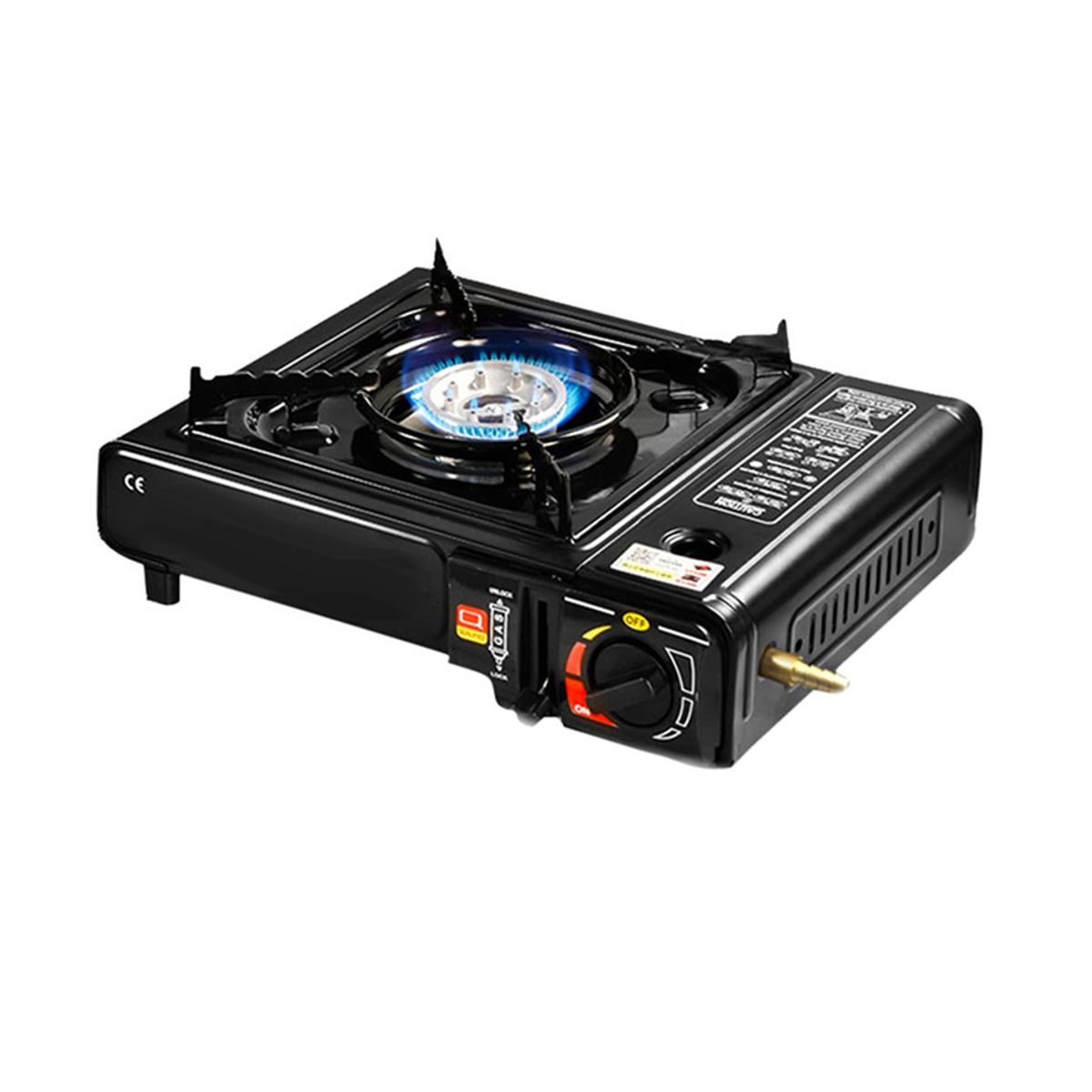 Estufa Portatil Para Camping a Gas Butano Estandar Negra.