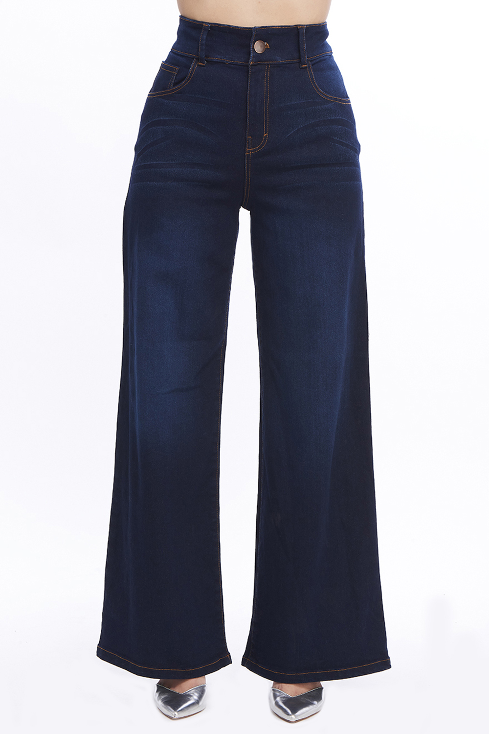 Jeans Tiro Alto, Mezclilla Premium, Super Stretch, Corte Wide Leg ...