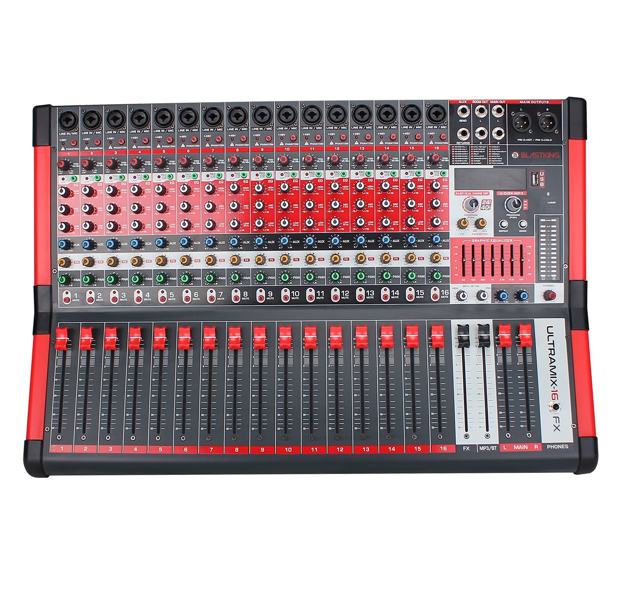 Mezcladora BLASTKING ULTRAMIX-16FX Análoga Mixer 16 Canales.