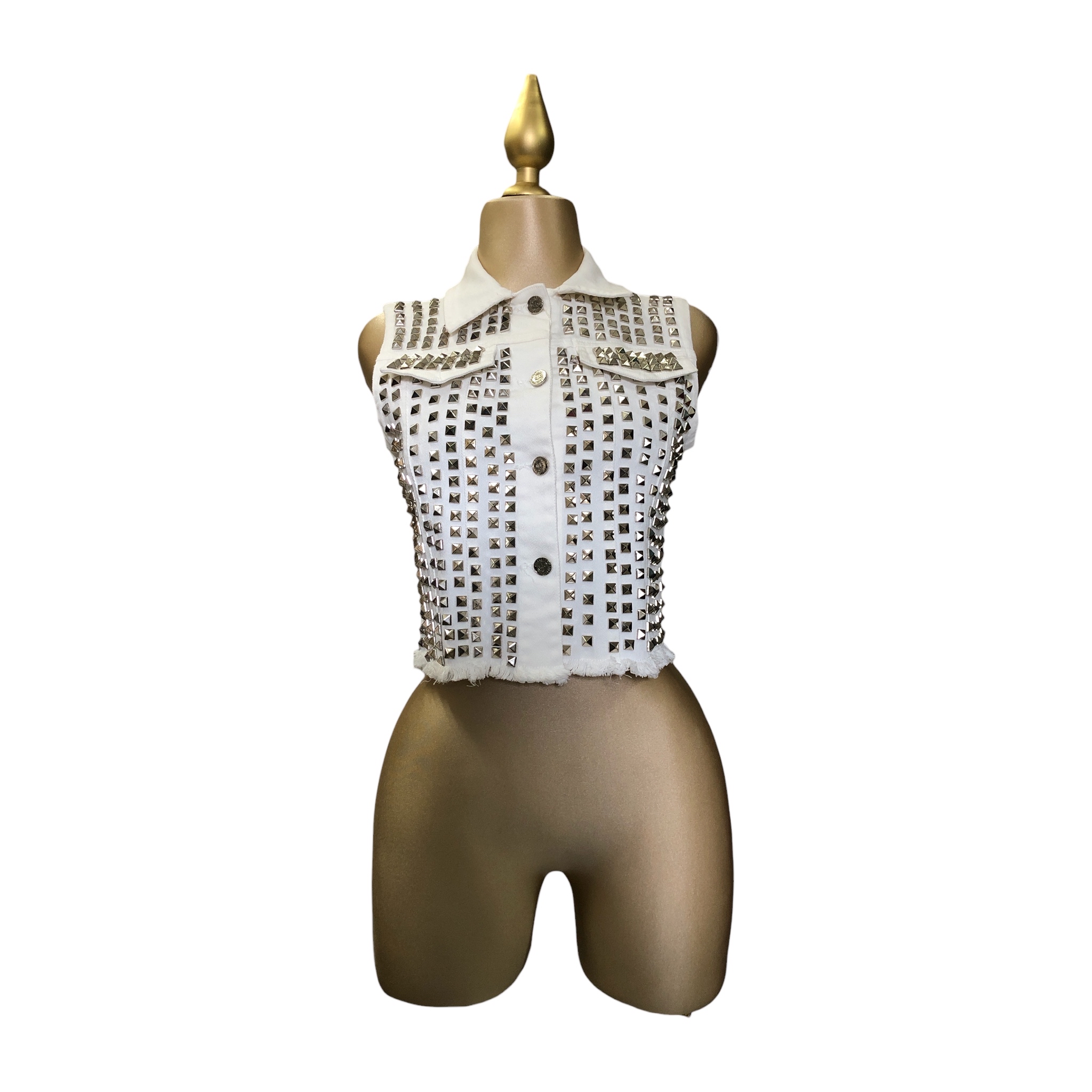 Chaleco Blanco Con Estoperoles LC DESIGNS COLLECTION