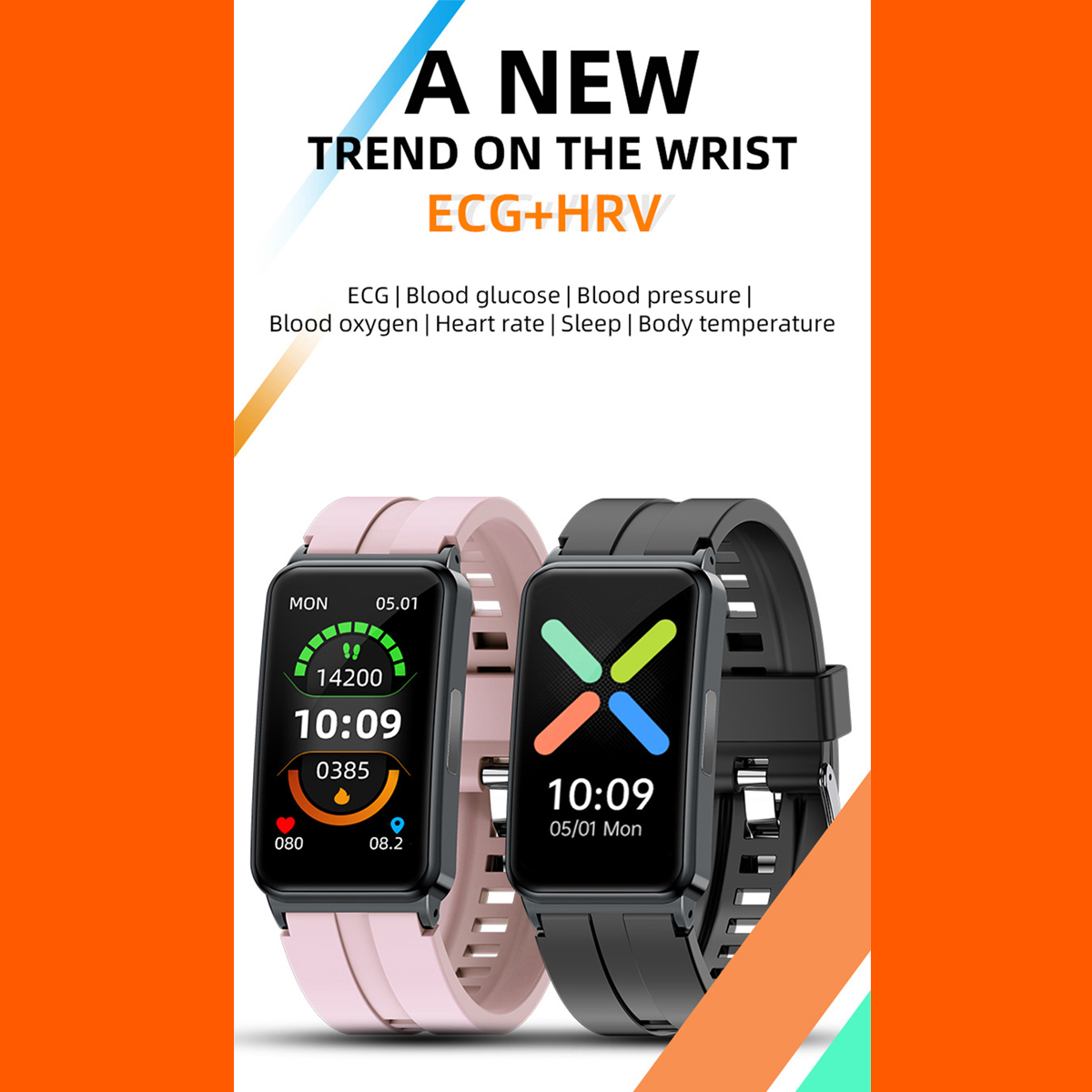 Reloj Inteligente Smartwatch Reloj Ep01 Fralugio Mide Glucosa Ecg Hr Bp Bpo2