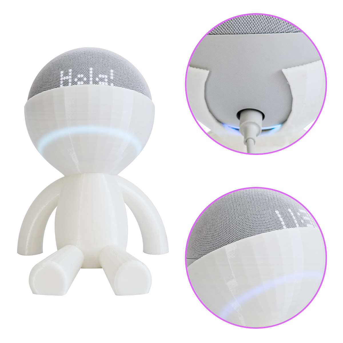 Soporte para Alexa echo dot 4G y 5G tipo Robert impremli (Blanco)