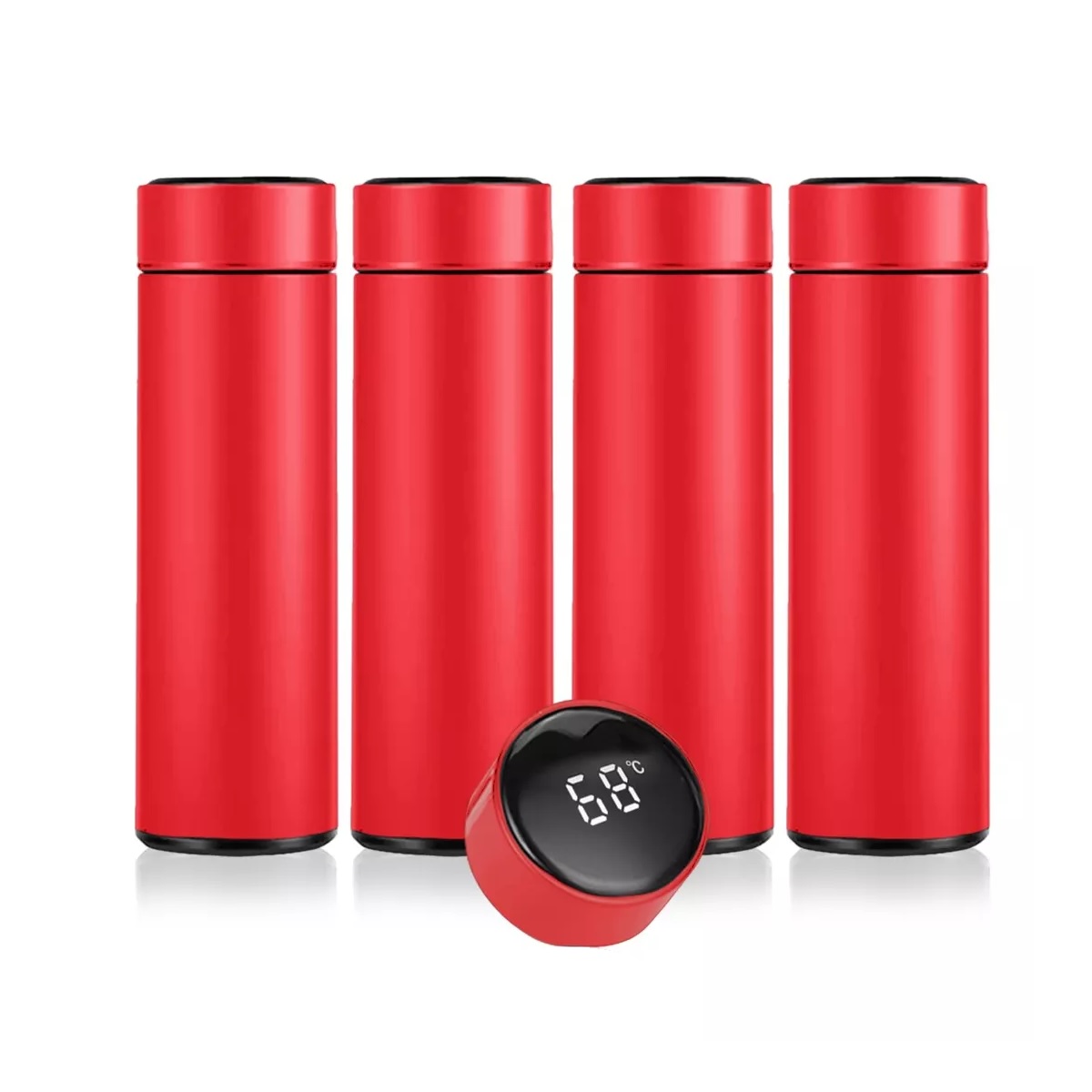 Termo Digital Inteligente De Acero Inoxidable 500ml 4 Pack Rojo.