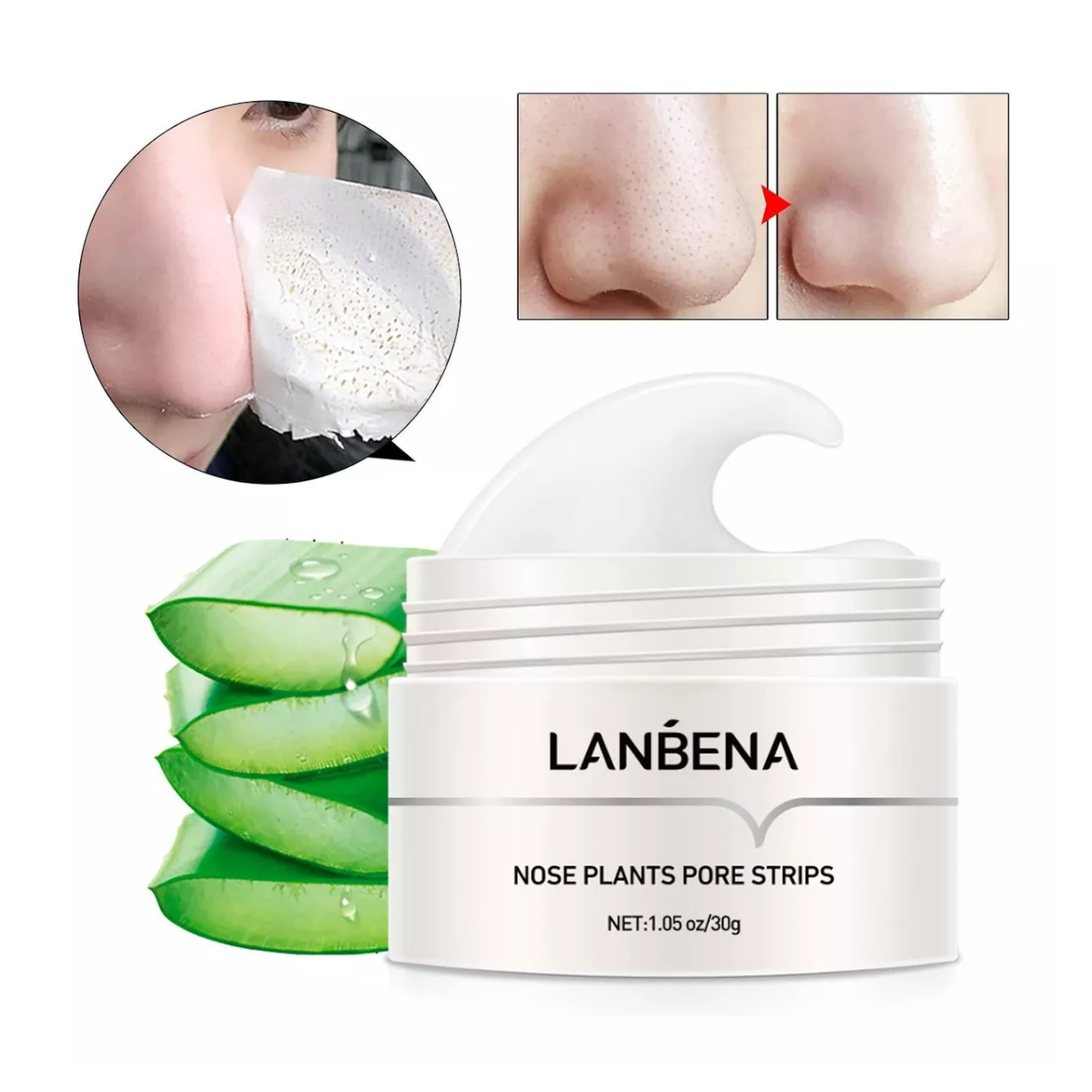 Crema Mágica Quita Puntos Negros Lanbena Con 60 Tiras de Papel