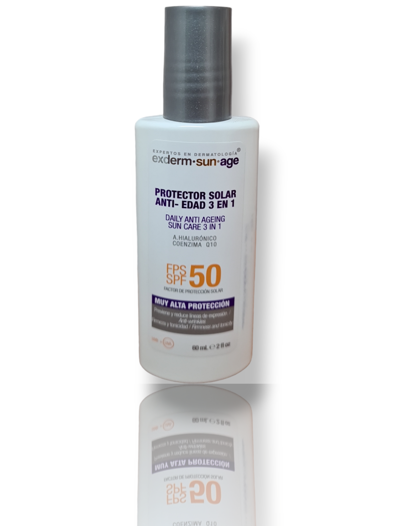 Protector Solar Fps 50 Anti Edad 3en1 60ml Exderm Sun Age