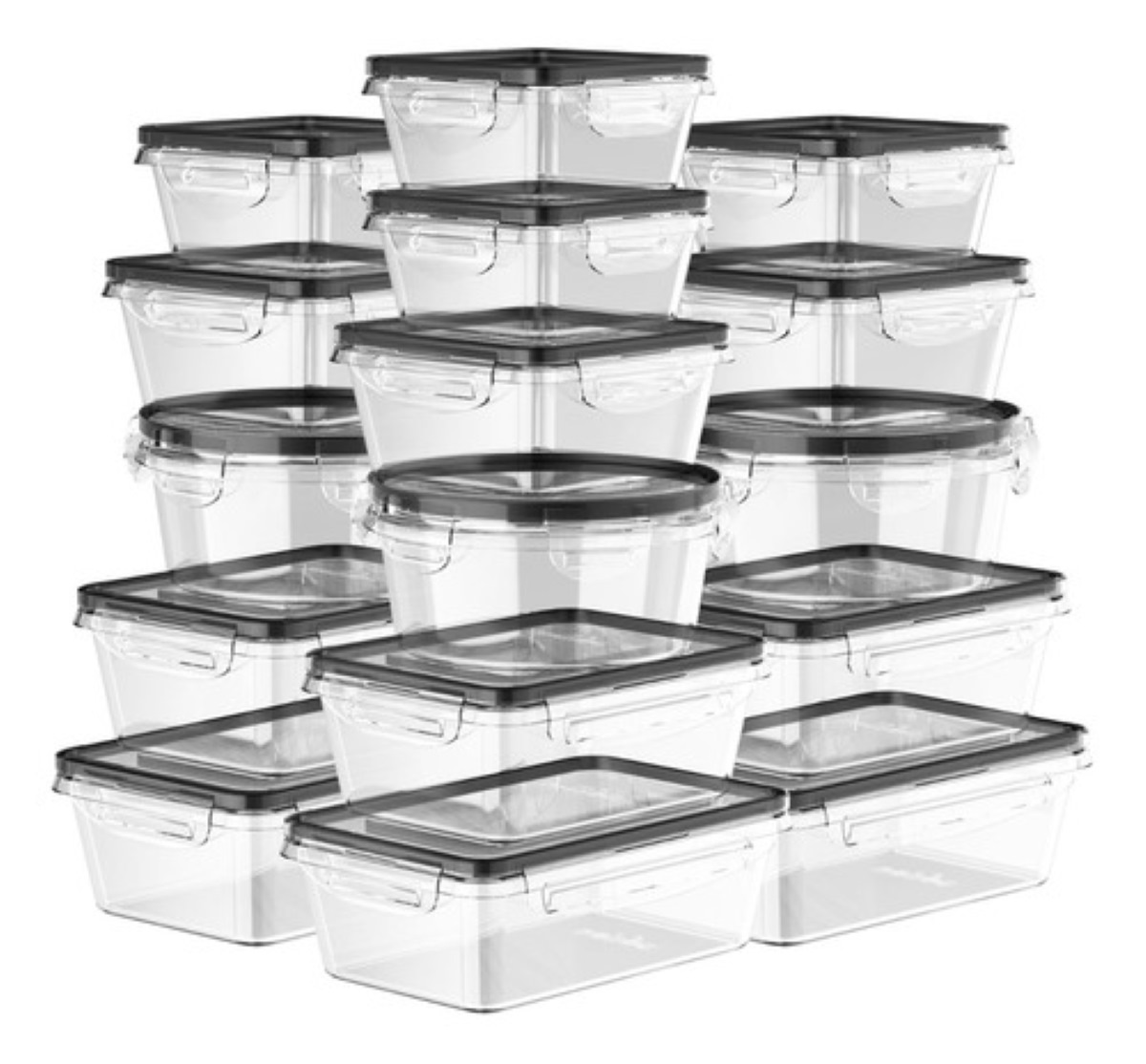 Contenedores Plásticos Herméticos Para Almacenar 16 Piezas con Tapa ...