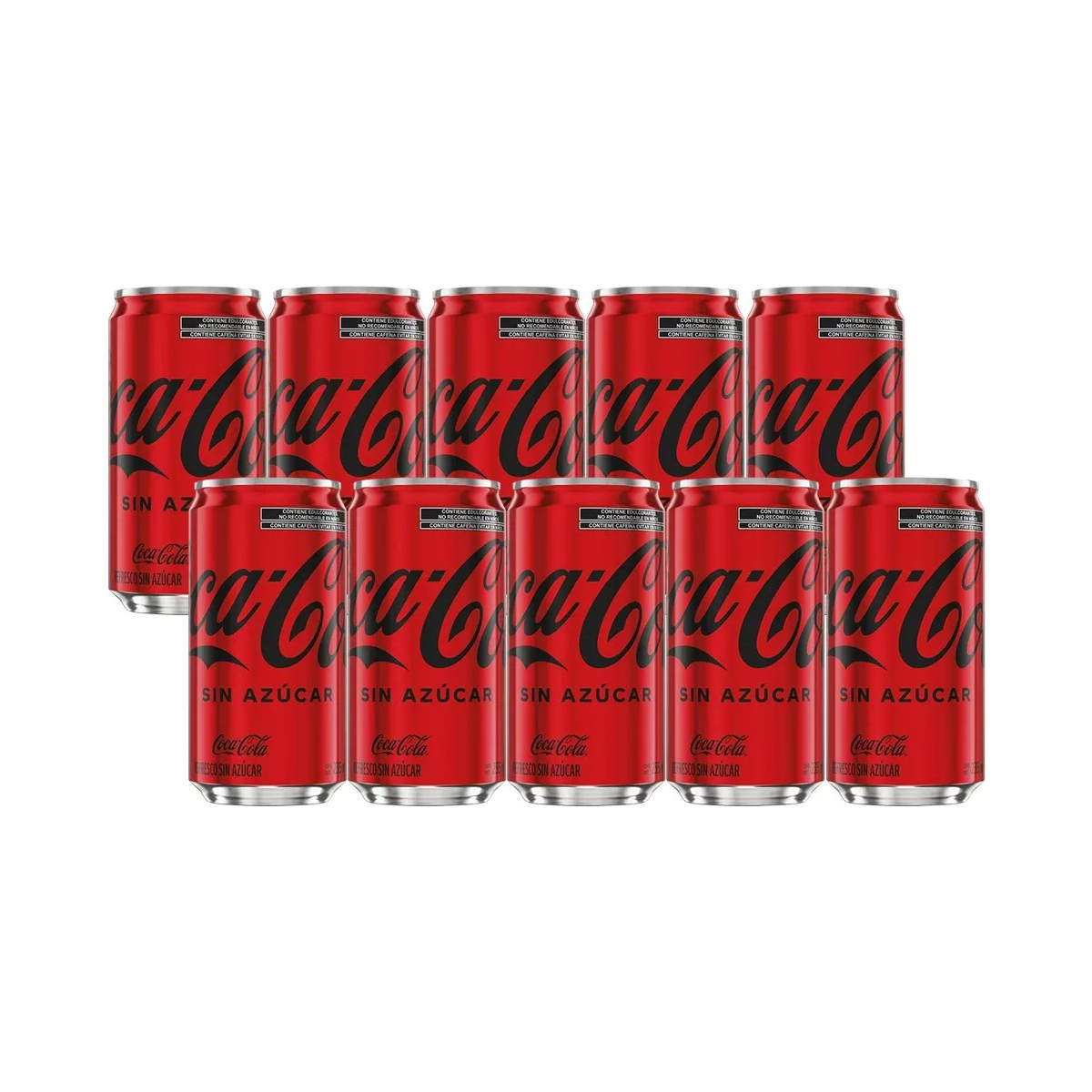 Refresco Coca Cola Sin Azúcar Mini Latas 10 Pzs de 235 ml c/u