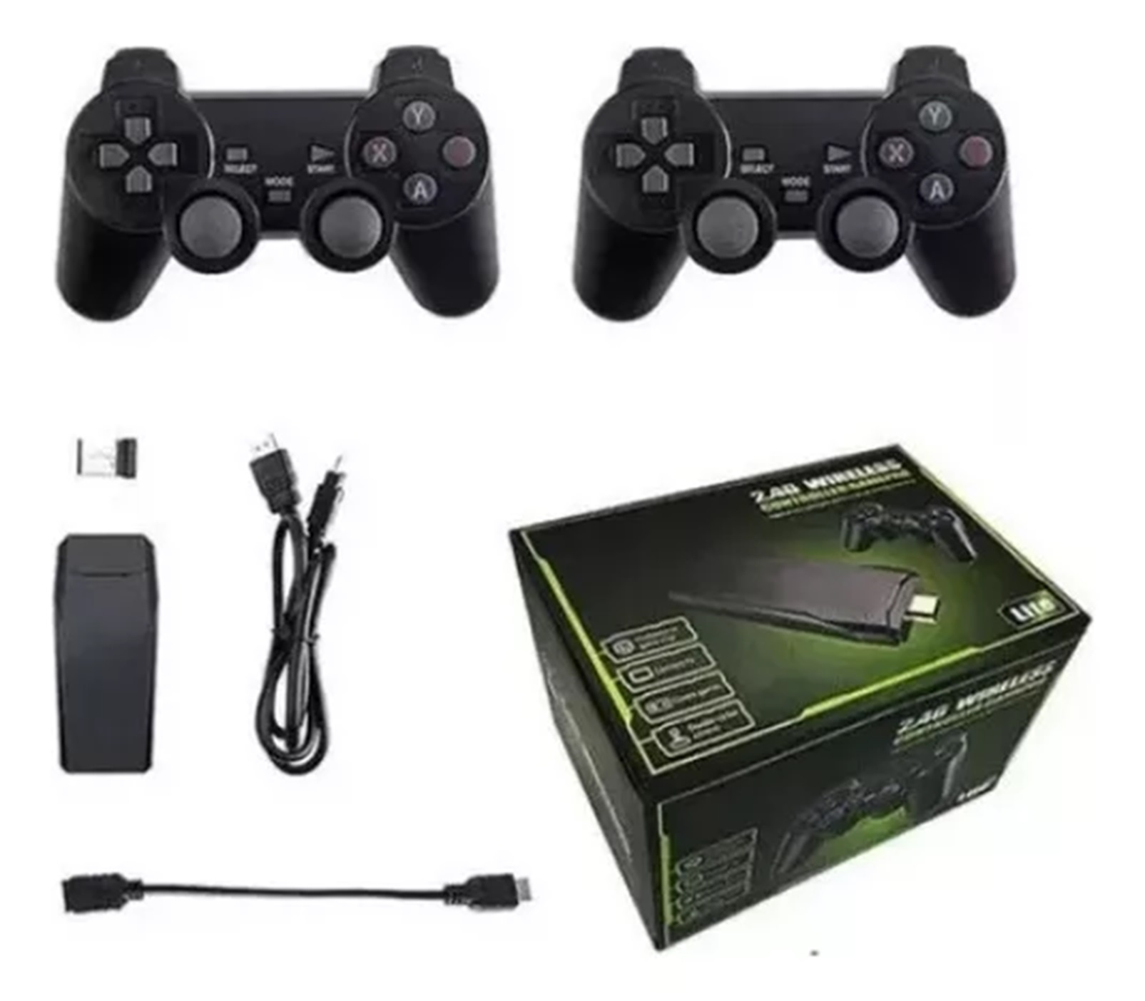 Multijuegos juego usb con 20000 juegos y con dos controles inalambricos.