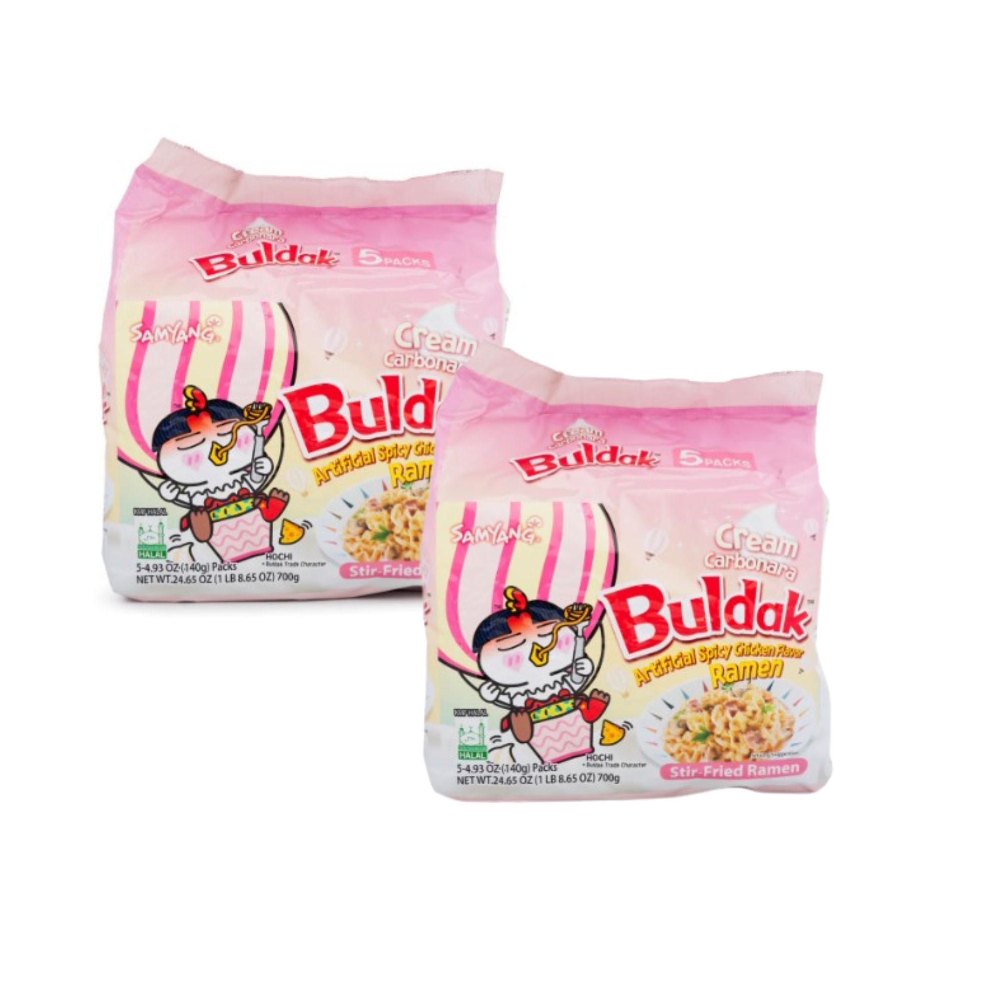 Sopa Instantánea Ramen Coreana Carbonara Cremosa Buldak 10 pzs