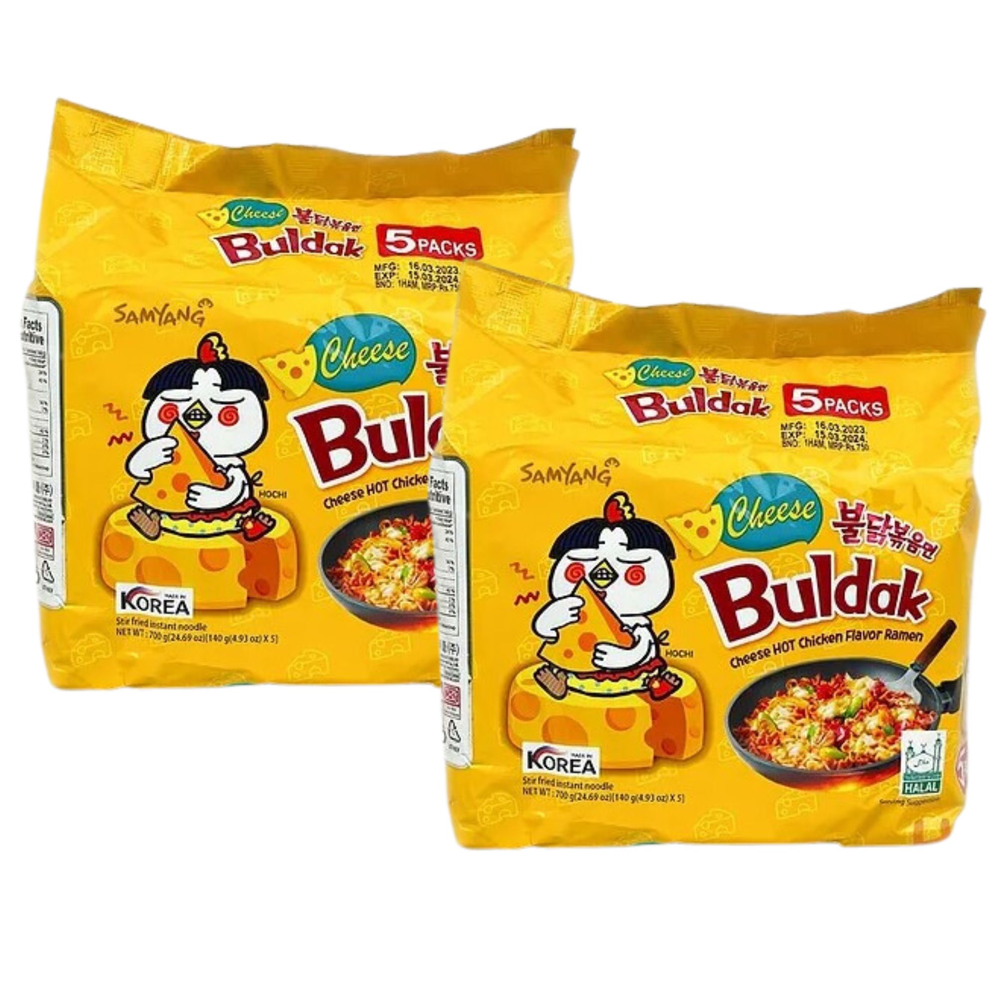 Sopa Instantánea Ramen Coreana Buldak Queso Picante 10 pzs.