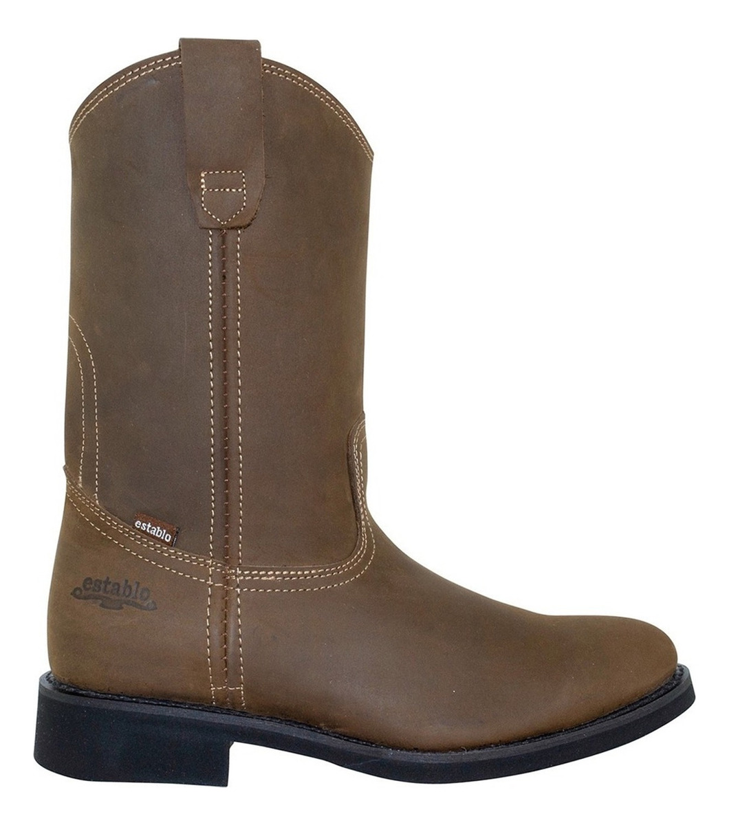 Bota De Trabajo Establo 512 De Piel Con Tacón Tan Crazy.