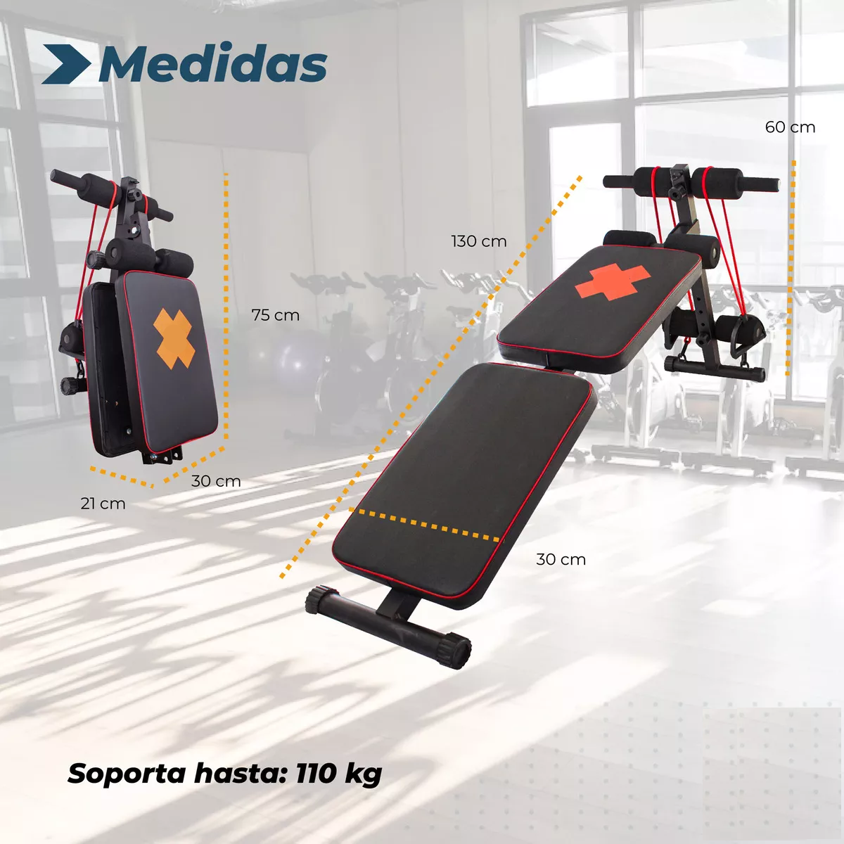 Banco Para Abdominales Plegable Multifuncional Alta Calidad