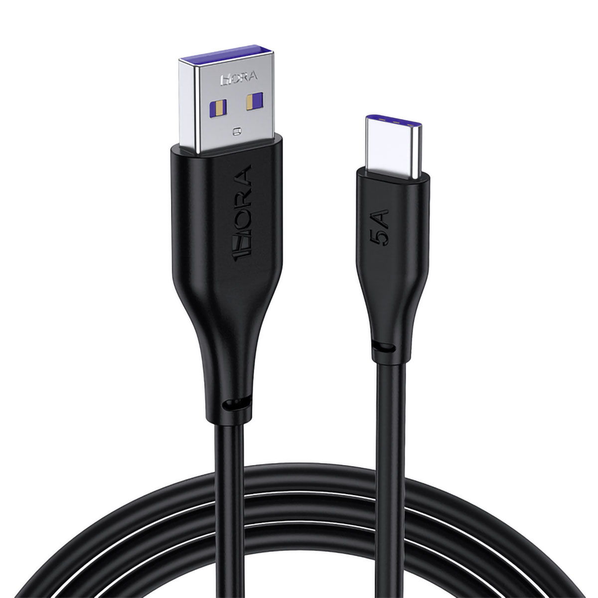 Cable Carga Turbo y Datos Tipo C 5A 25W 2m 1Hora Negro.