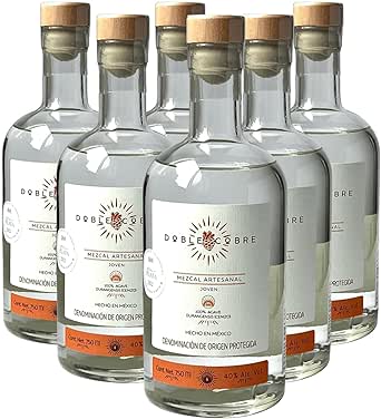 DOBLE COBRE | Caja con 6 botellas de 750 ML | Mezcal Premium | Joven ...
