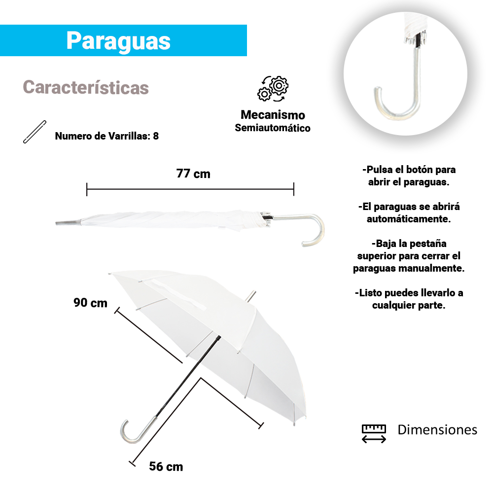 Paraguas Premium XL Reforzado, Resistente a Vientos y Lluvias Fuertes ...