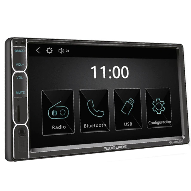 Estéreo 2 DIN Audio Labs ADL-MAC700 HD 7" Carplay Android Auto USB ...