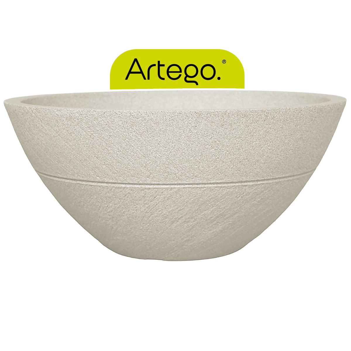 Maceta moderna para exteriores bowl de 55 cm de ancho DRIZZLE de ...
