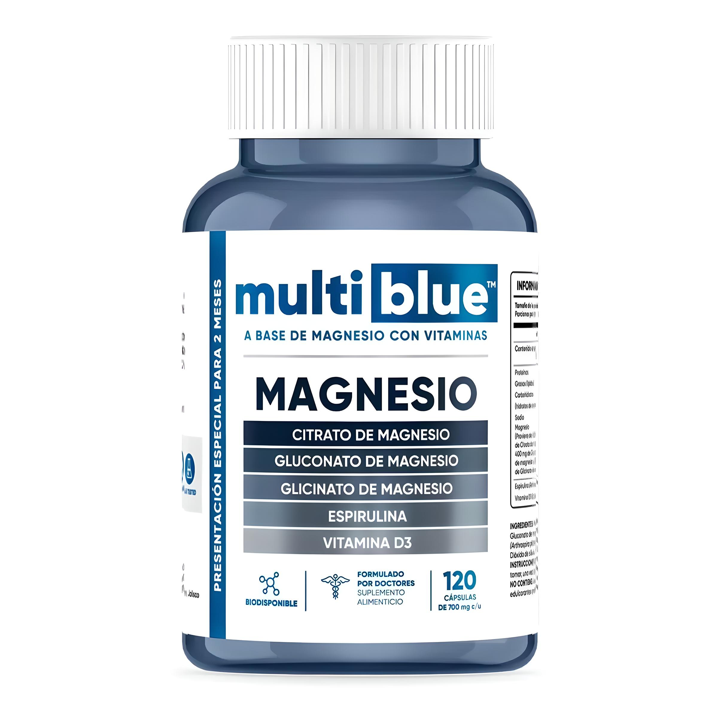 Multiblue Magnesio 120 Cápsulas 700 mg.