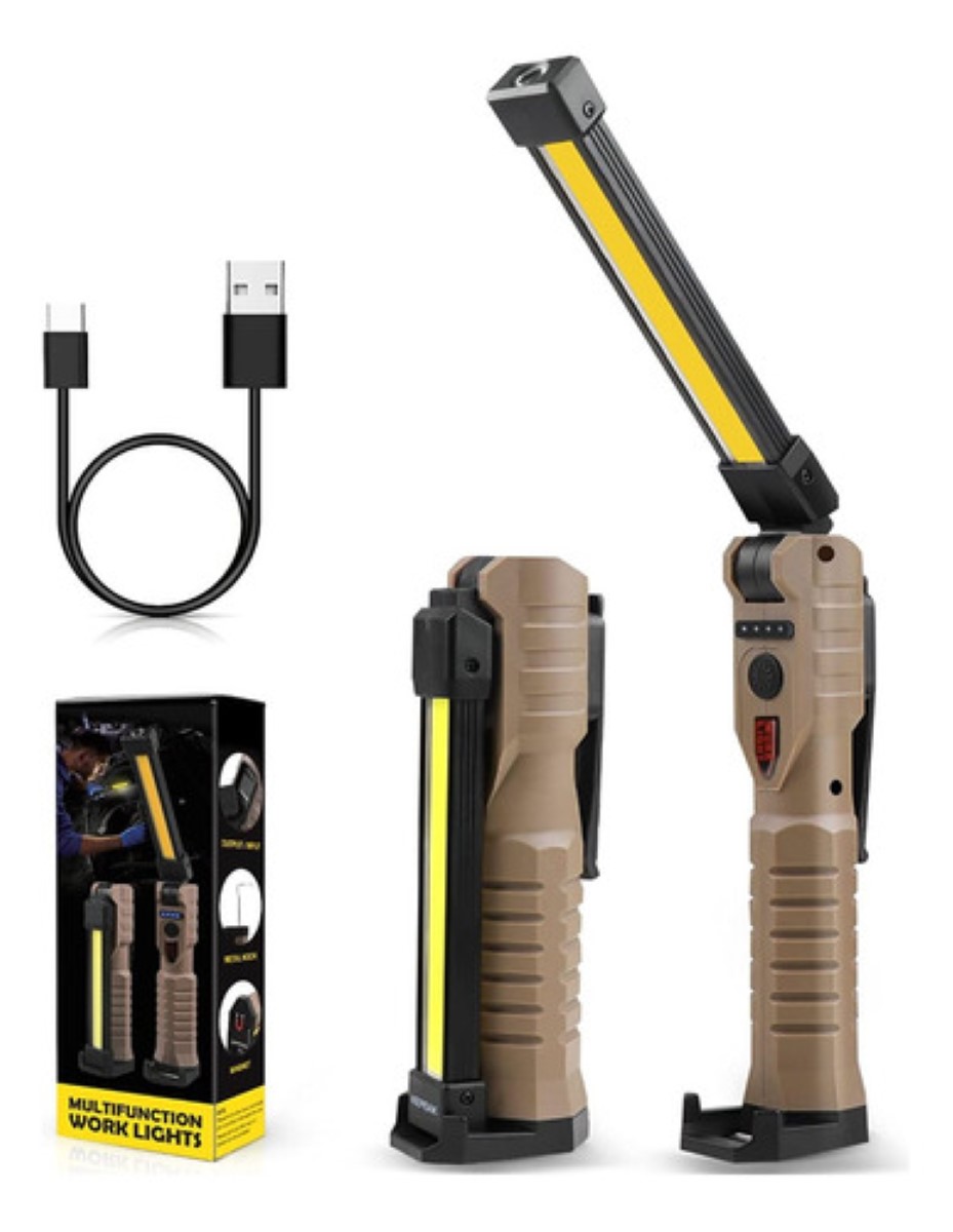 Lámpara Recargable Led Para Trabajo 7modos cafe