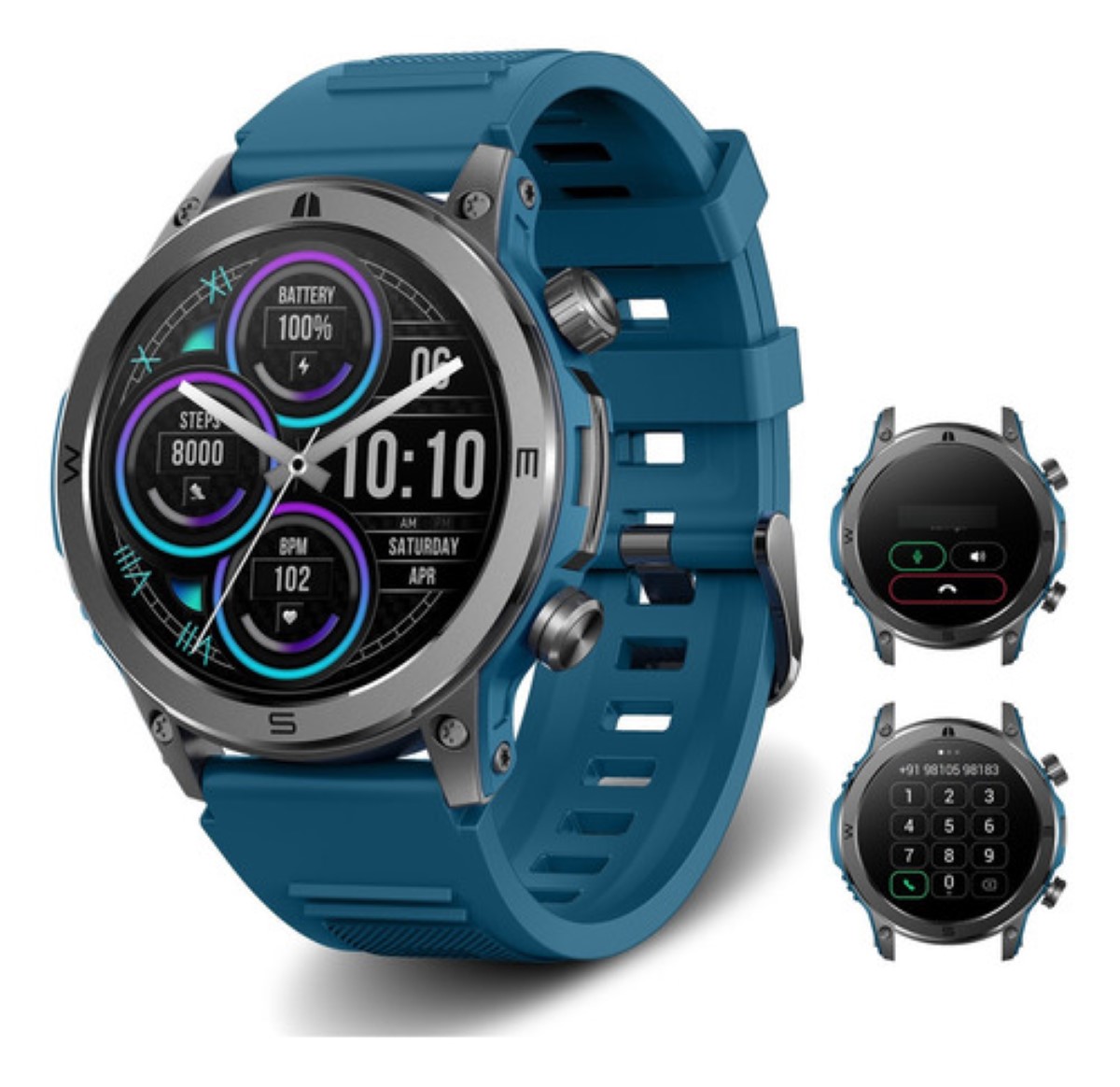 "Reloj Inteligente Hm37 Smartwatch Deportivos Con Llamadas Azul