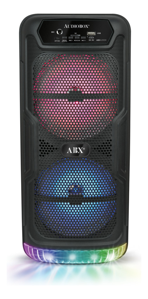 Bocina Bafle 8" Bluetooth Dual Con Luces Led 1100w ABX-265R Audiobox.