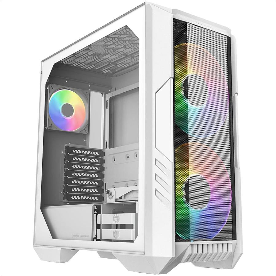 Gabinete Cooler Master HAF 500 ARGB USB3 4 Ventiladores Vidrio Templado Blanco H500-WGNN-S00