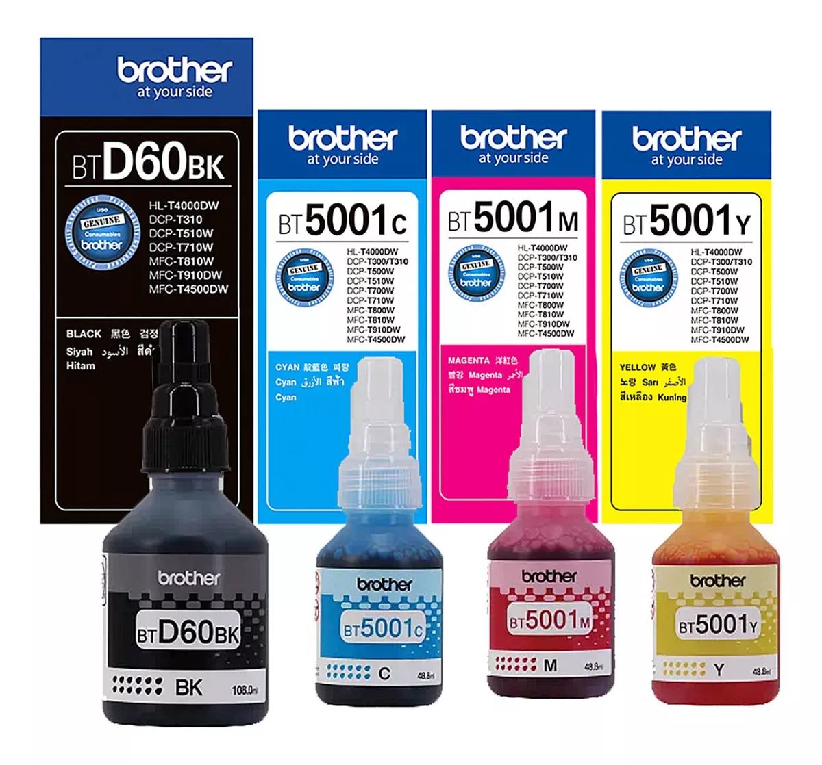 Kit De Tintas Brother BTD60BK BT5001C BT5001M BT5001Y DCP-MFC