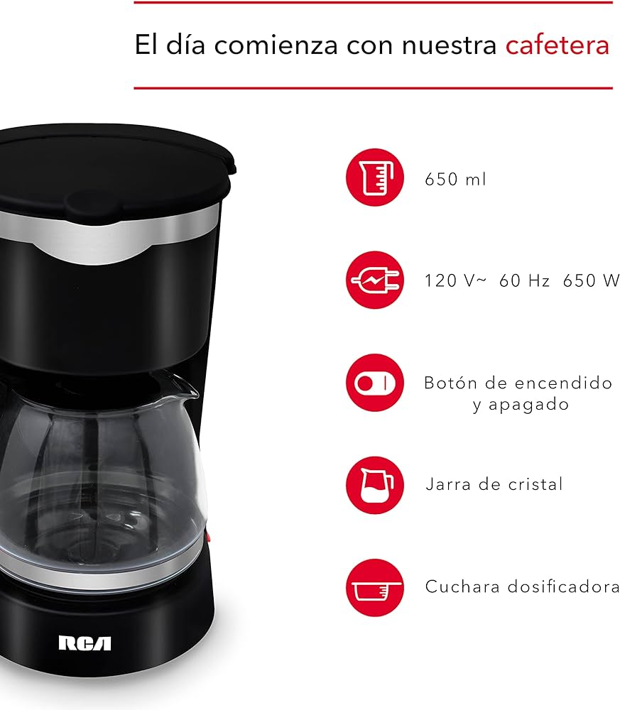 CAFETERA ELÉCTRICA RCA JARRA DE CRISTAL