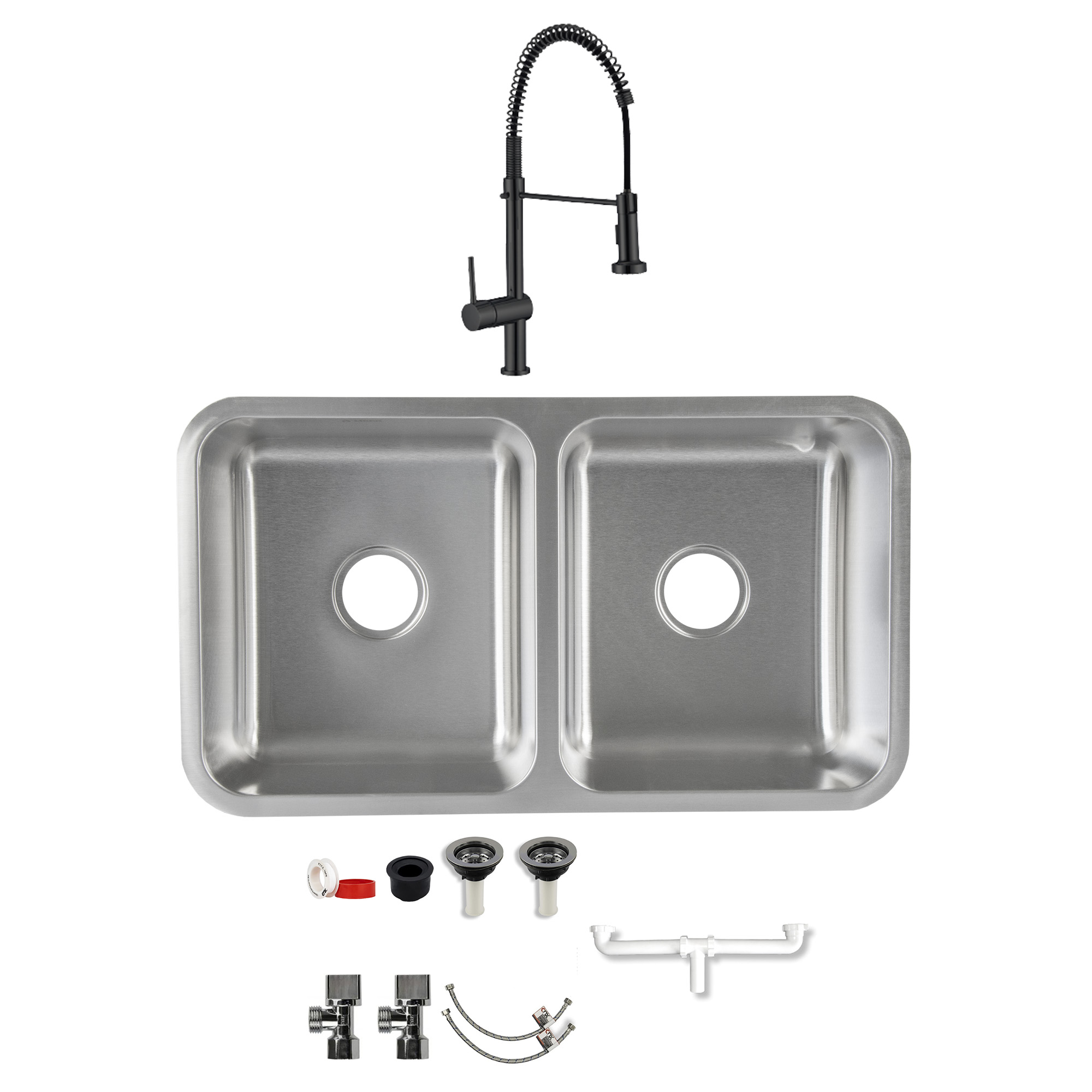 Kit Completo De Tarja Con Doble Tina, Mezcladora Y Kit Instalación.