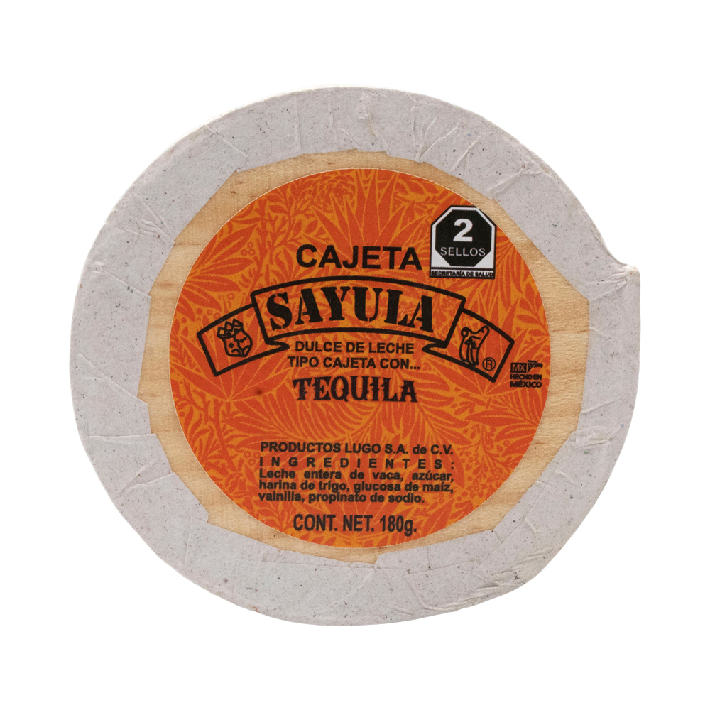 Cajeta Sayula Lugo Redonda Madera Mediana Con Tequila 170gr