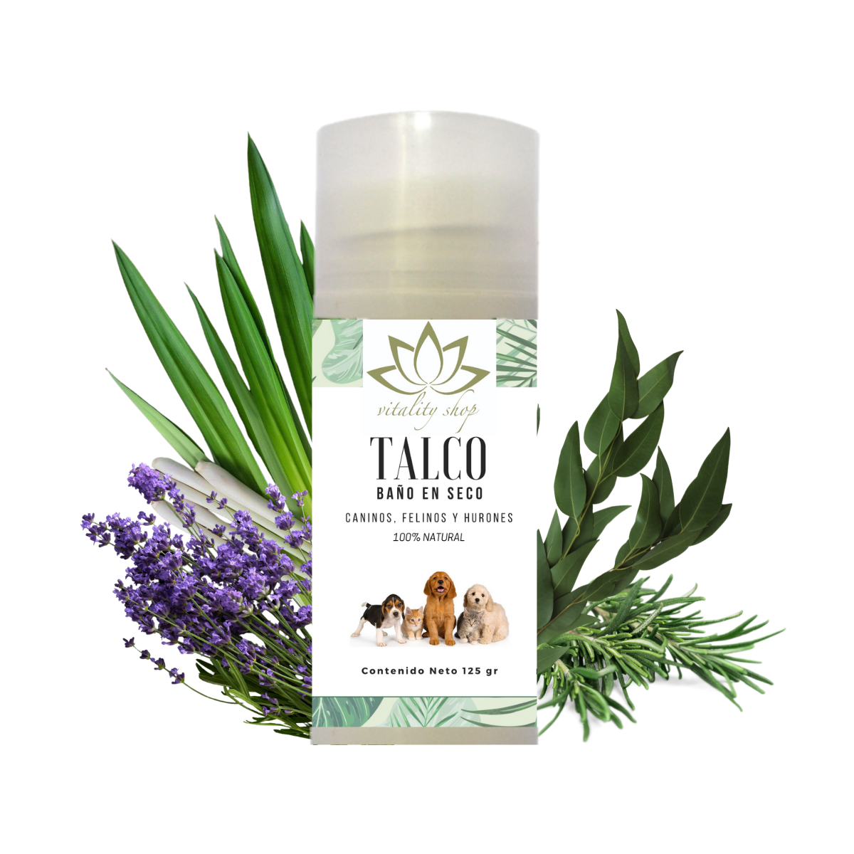 Talco baño en seco organico natural anti pulgas para mascotas ...
