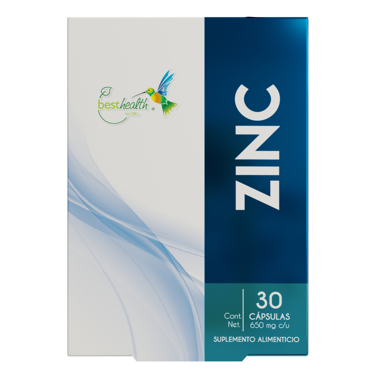 Zinc 30 Cápsulas Best Health Suplemento Alimenticio.