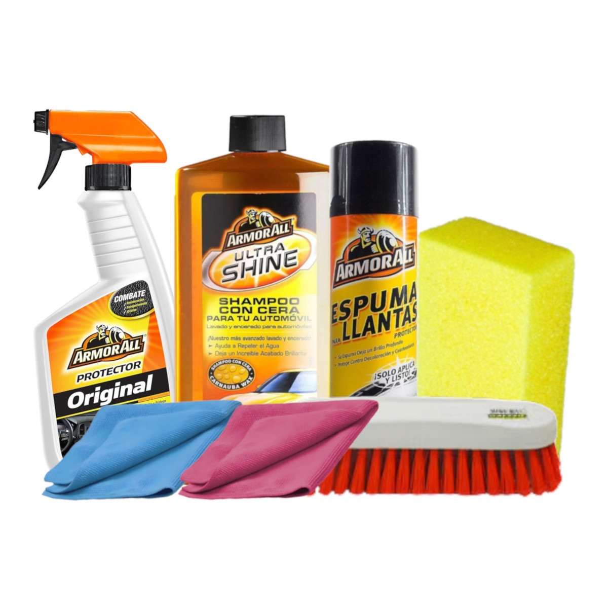 Armor All abrillantador protector shampoo esponja cepillo franelas.