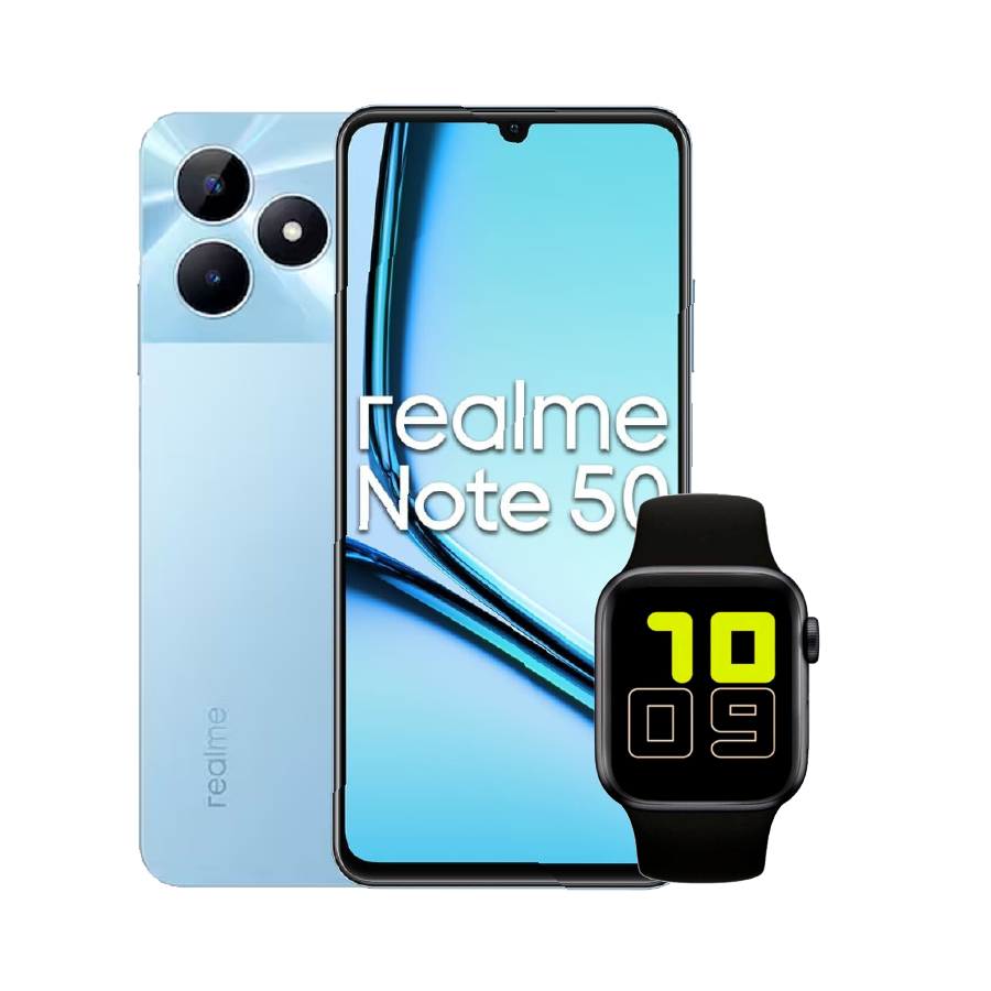 Realme Note 50 4/128GB Azul Telcel+ Smartwatch T500.