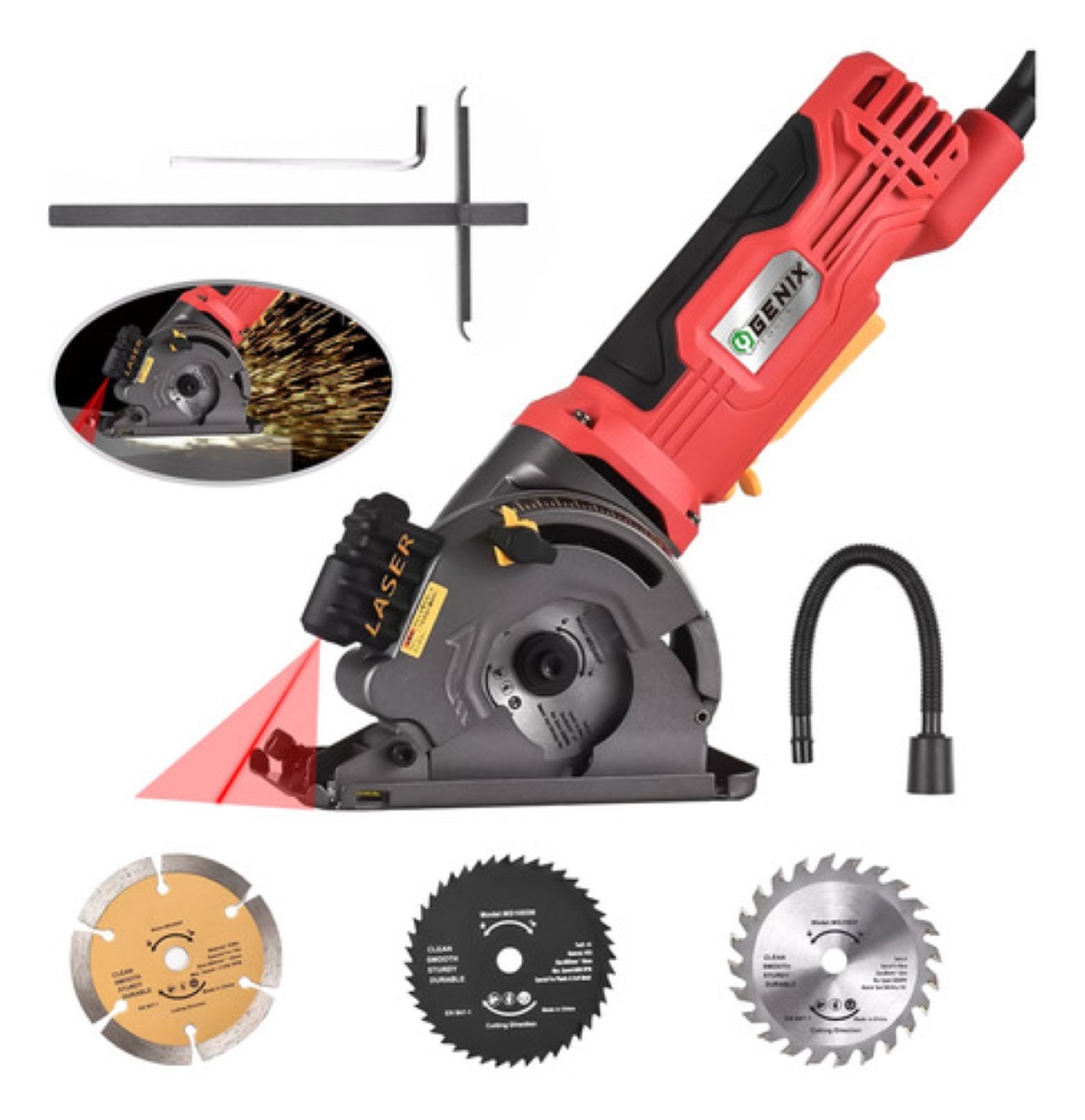 Mini Sierra Circular Compacta 480w Con Corte Por Láser