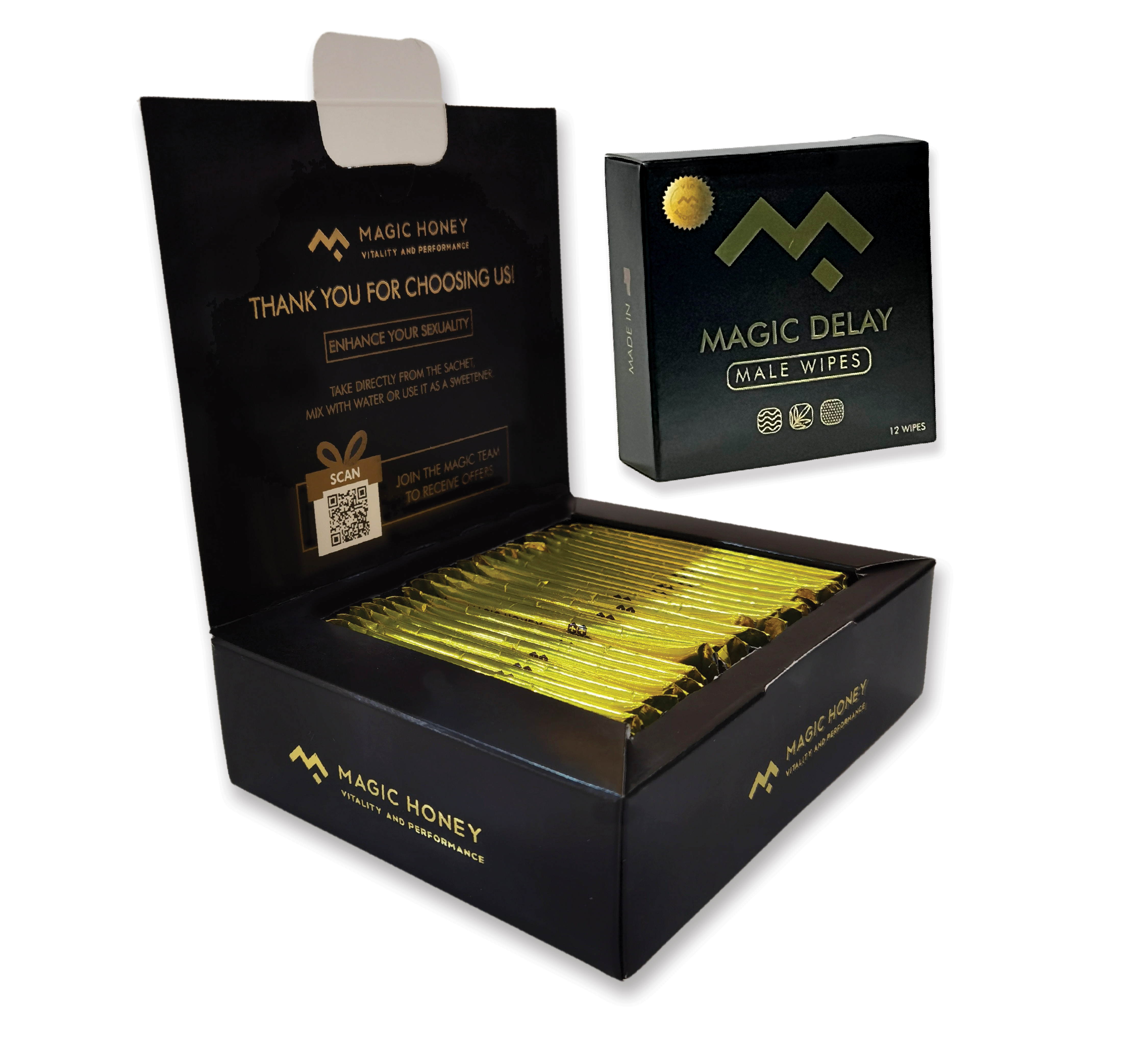 Magic Honey Miel Vip Original Organica DUO Sachet + 12 Magic Delay