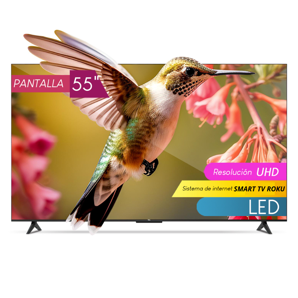 Pantalla TCL 55" 55S451 Smart TV Roku UHD 4K LED 60Hz 4-Series.