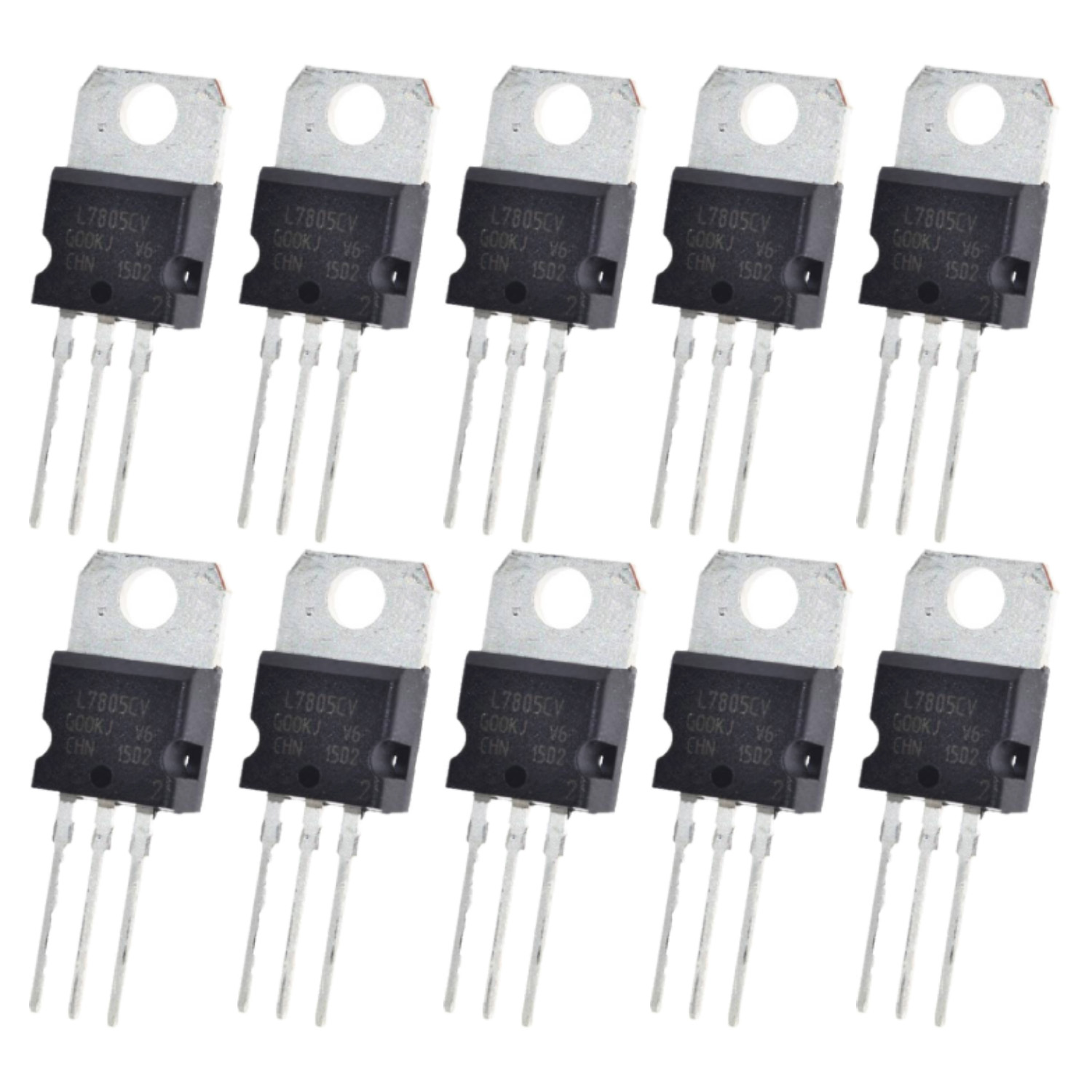 Paquete 10 Regulador Voltaje 12V a 5V LM7805.