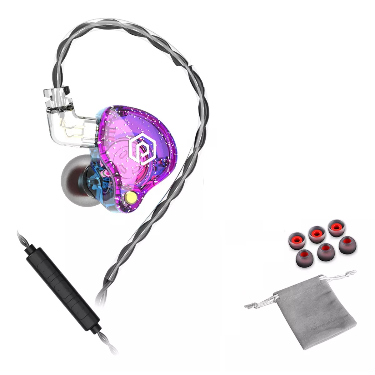 Audífonos in-ear gamer Popcorn BASS X8 PRO violeta.