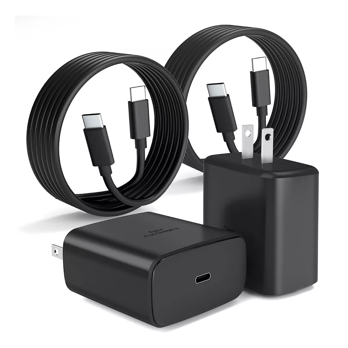 Cargador Tipo C Para Samsung Ultra 2 Piezas Negro.