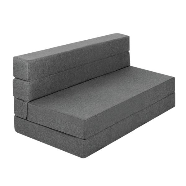 Sofá Cama Plegable Estilo Puff Matrimonial Gris