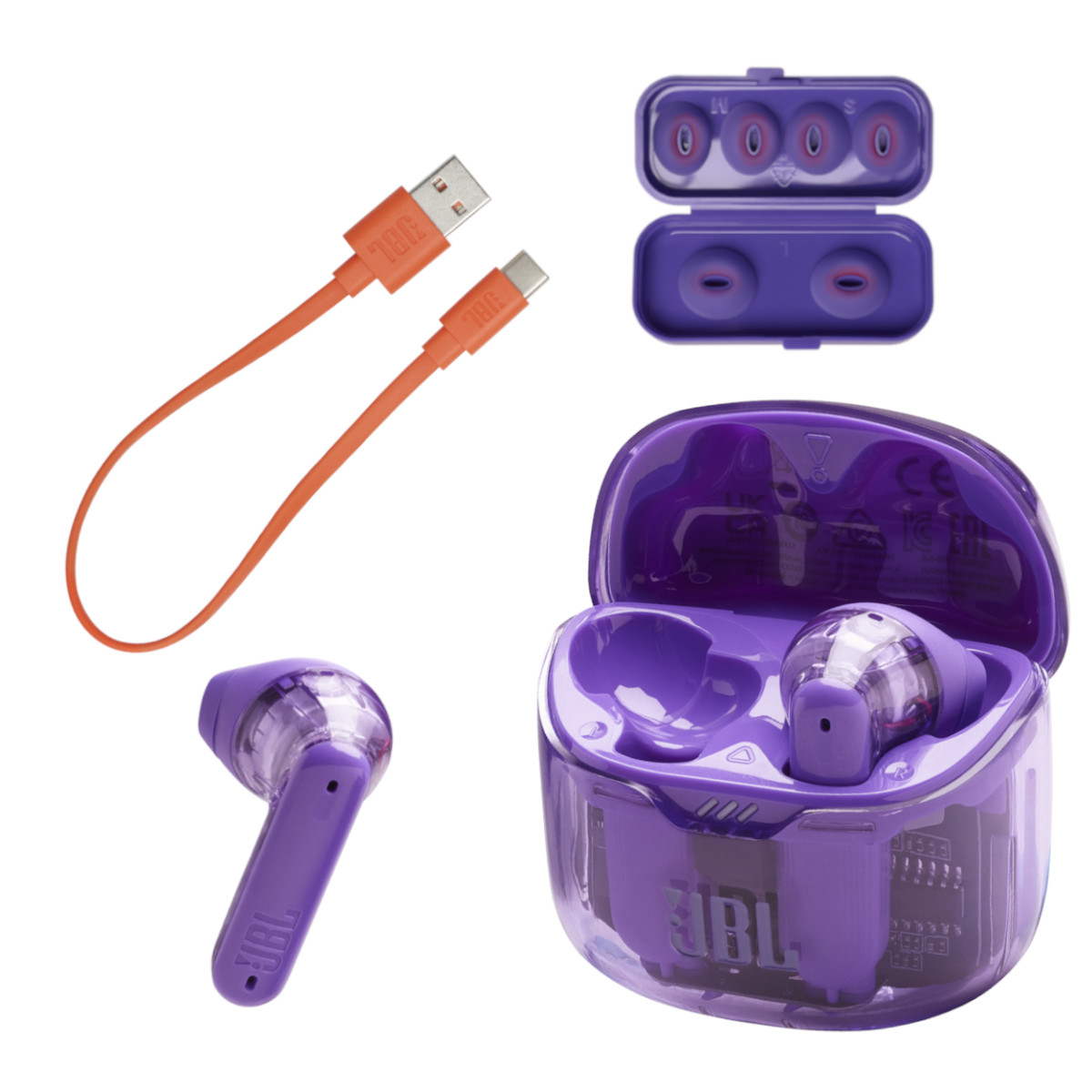 Audifonos JBL Tune Flex Ghost Edition 32 Horas IPX4 Morado