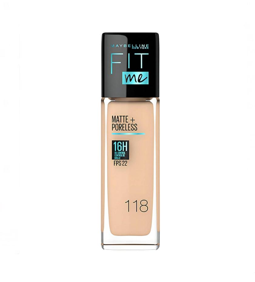 Base de maquillaje líquida Maybelline Fit Me Matte + Poreless Base De ...