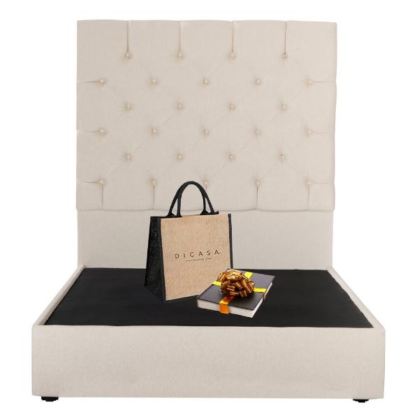 Cabecera Queen Size Dicasa Capri con Base Cama Colt Beige Claro