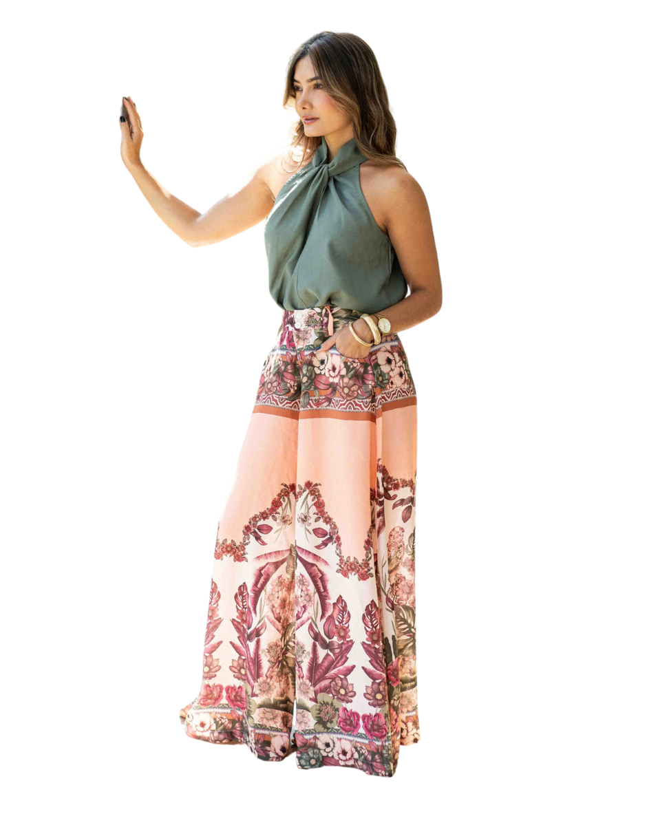 Pantalón Palazzo Helena J&B Color Curuba.