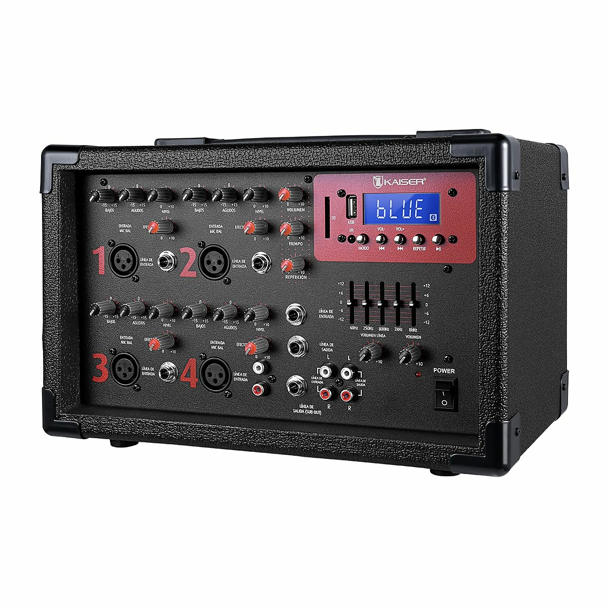 Mezcladora Amplificada 4 Canales Kaiser MIX-2304DUSB